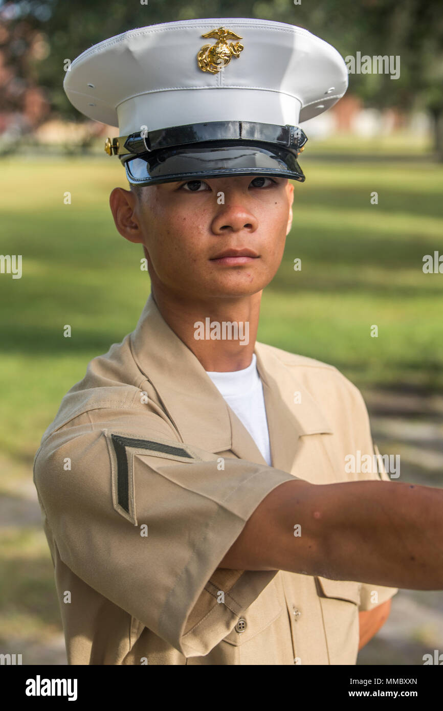 U.S. Marine Corps Pfc. Phong Pham, honor graduate for Platoon 2076 ...