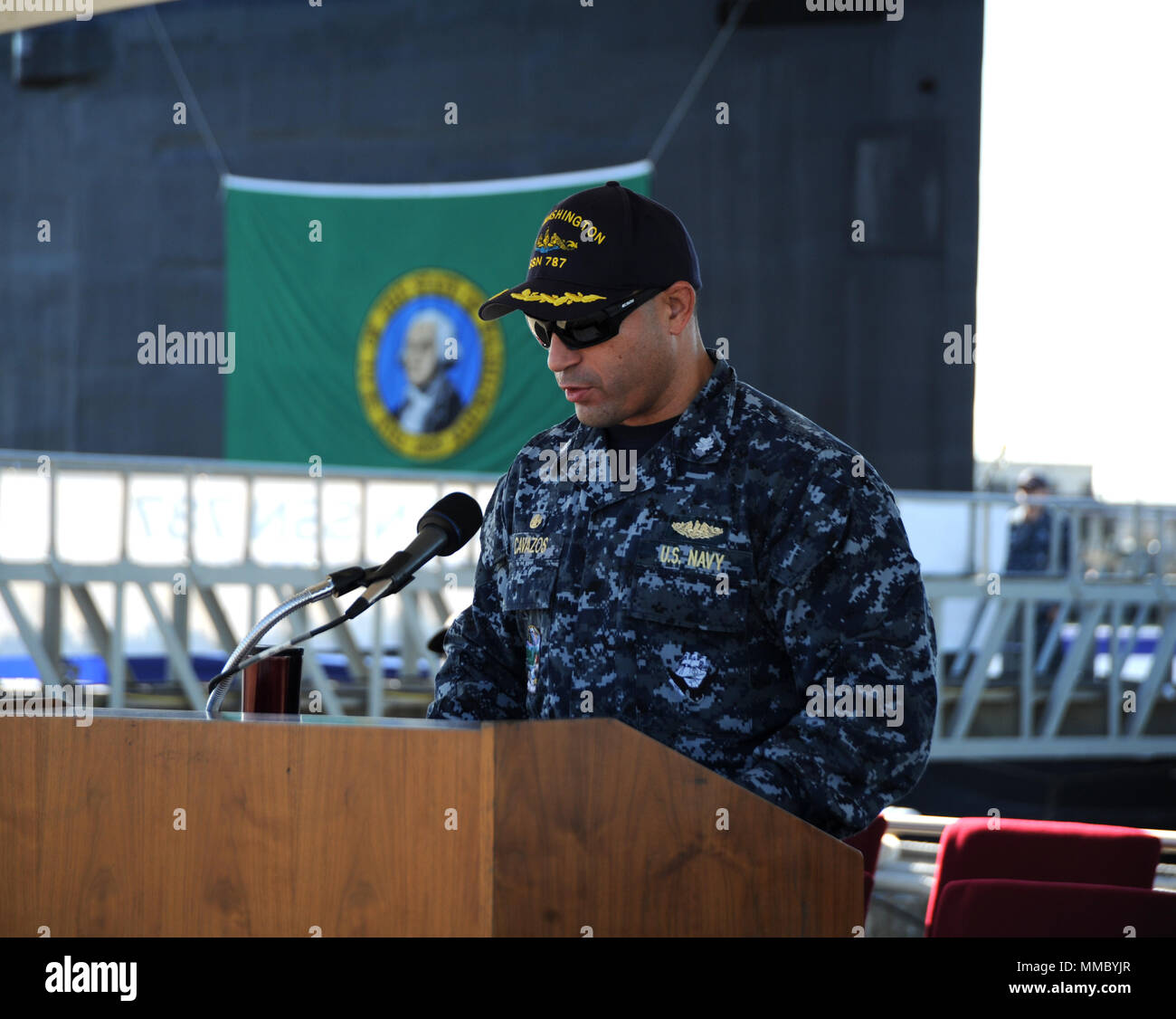 NORFOLK, Va. (Oct. 5, 2017) Cmdr. Gabriel Cavazos, commanding officer ...