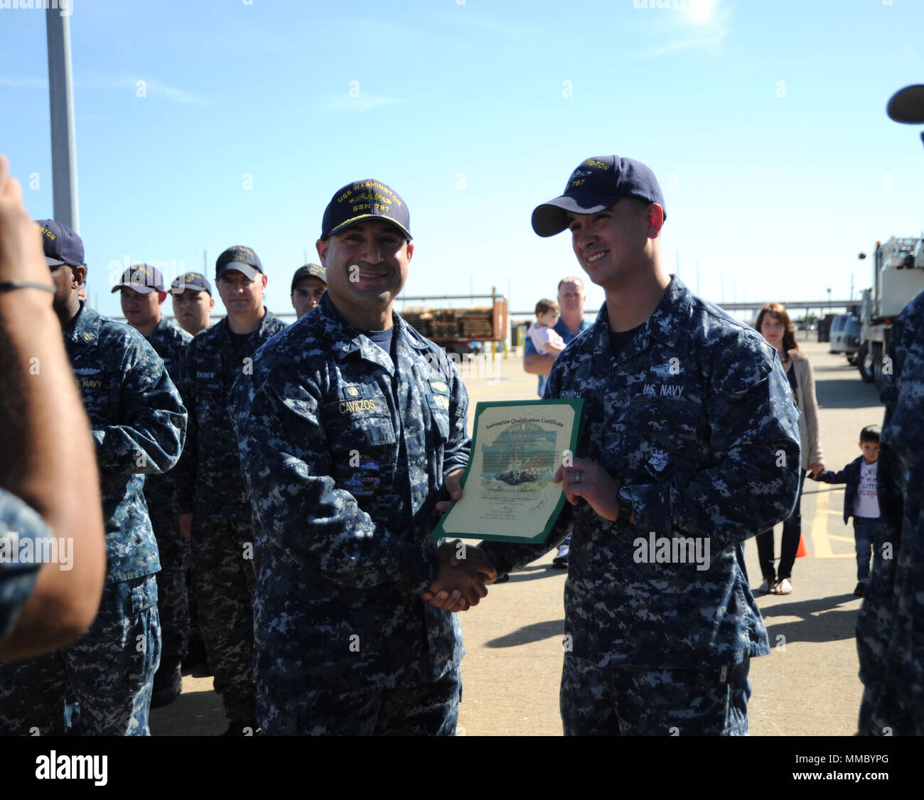 171005-N-HI707-540 NORFOLK (Oct. 5, 2017) Cmdr. Gabriel Cavazos, right ...
