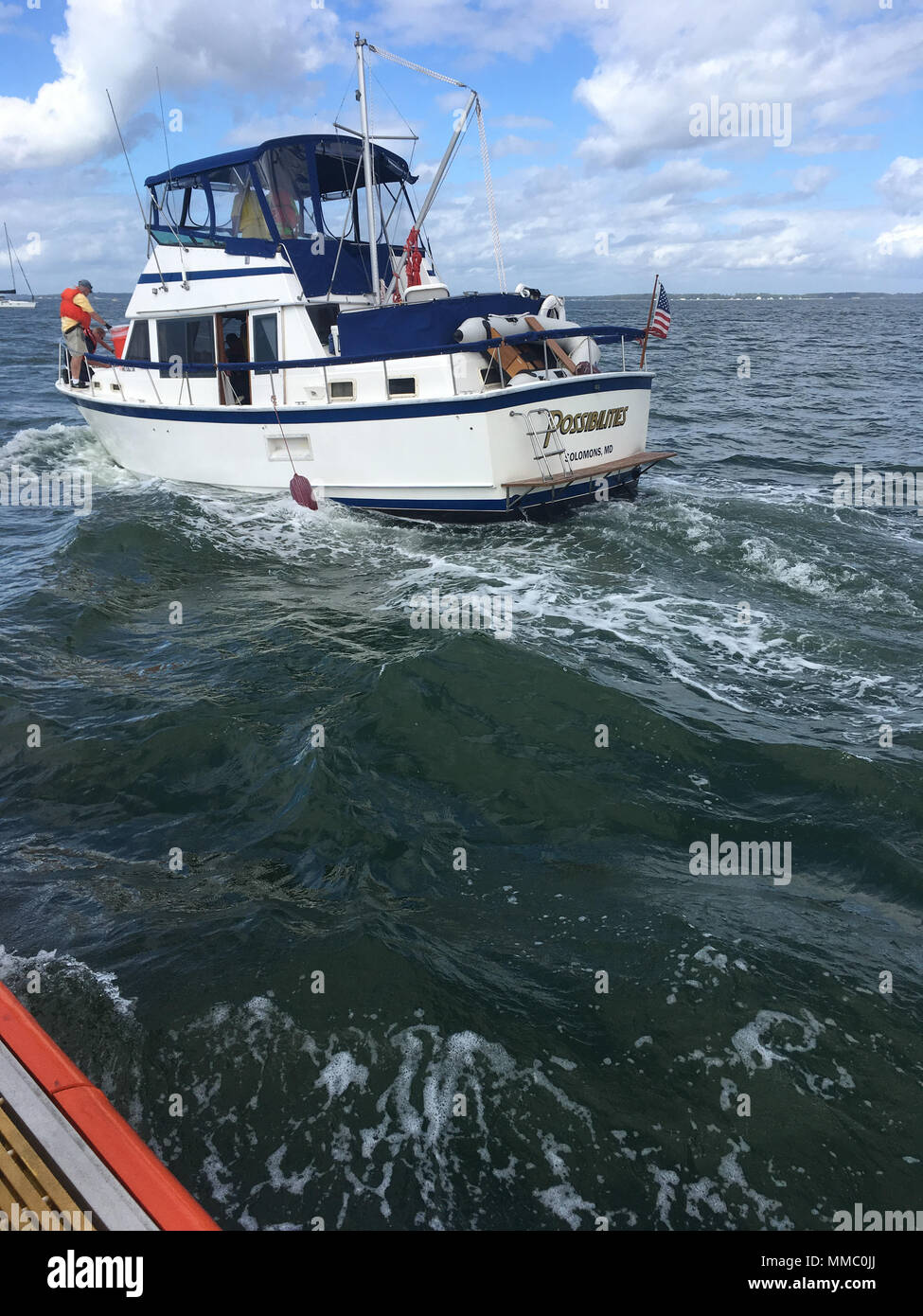 A Coast Guard 45-foot Response Boat-Medium crew from Station Milford ...