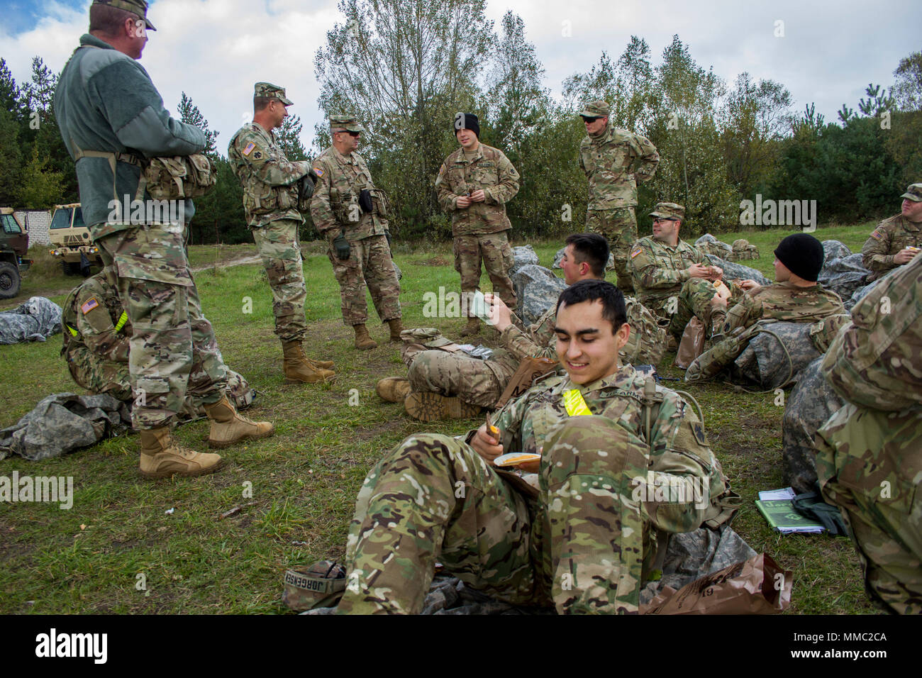 (Left to right) Command Sgt. Maj. Tony Riggs, command sergeant major of ...
