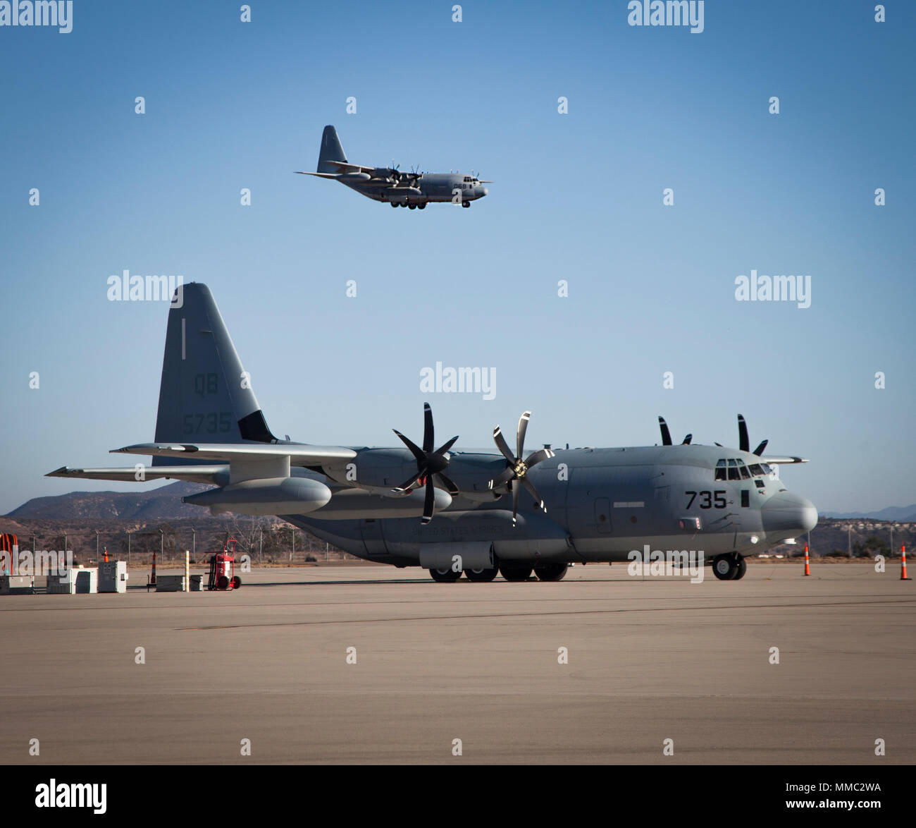 A KC-130J Hercules with Marine Aerial Refueler Transport Squadron (VMGR ...
