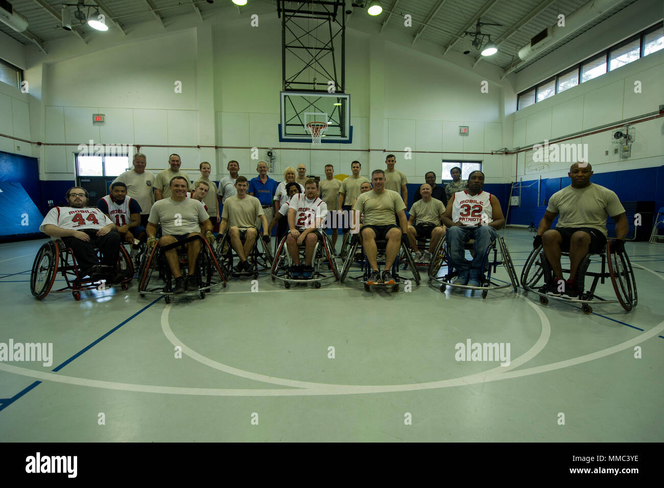 Air Commandos pose for a group photo with the Mobile Patriots ...