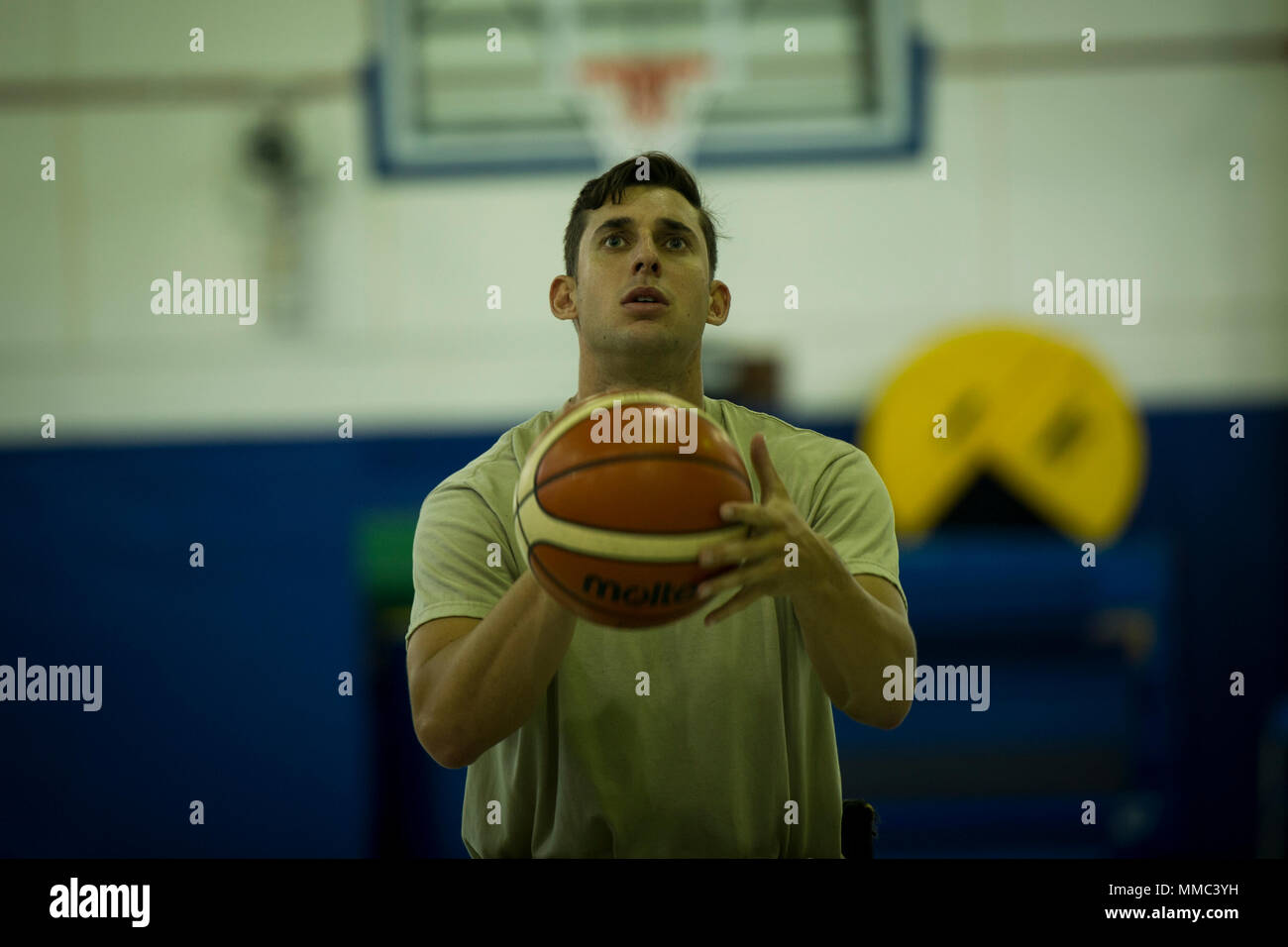 Tytus Moss, a forward for the Air Commandos Wheelchair Basketball Team ...