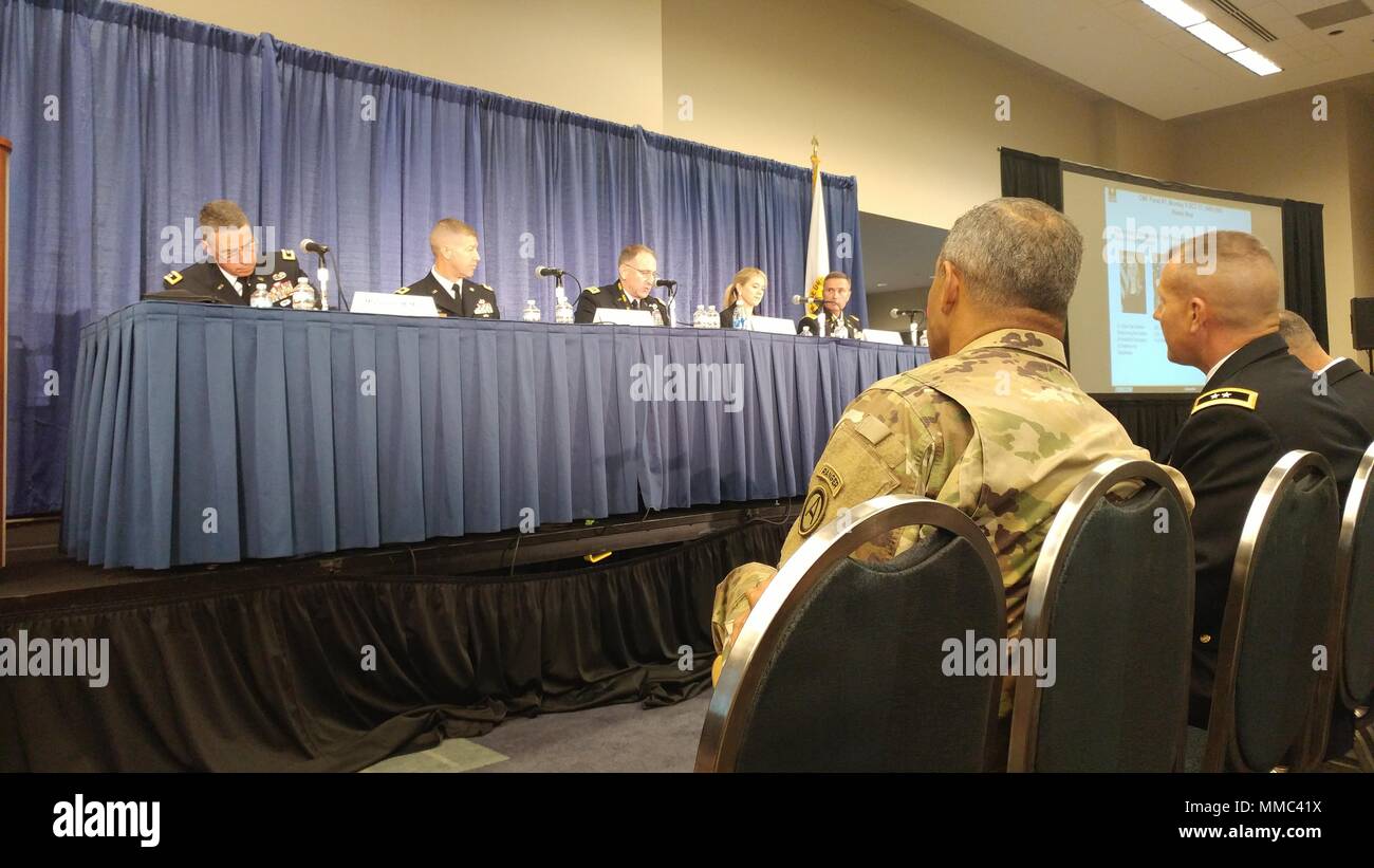 U.S. Army Central's Commander, Lt. Gen. Michael Garrett listens to a ...