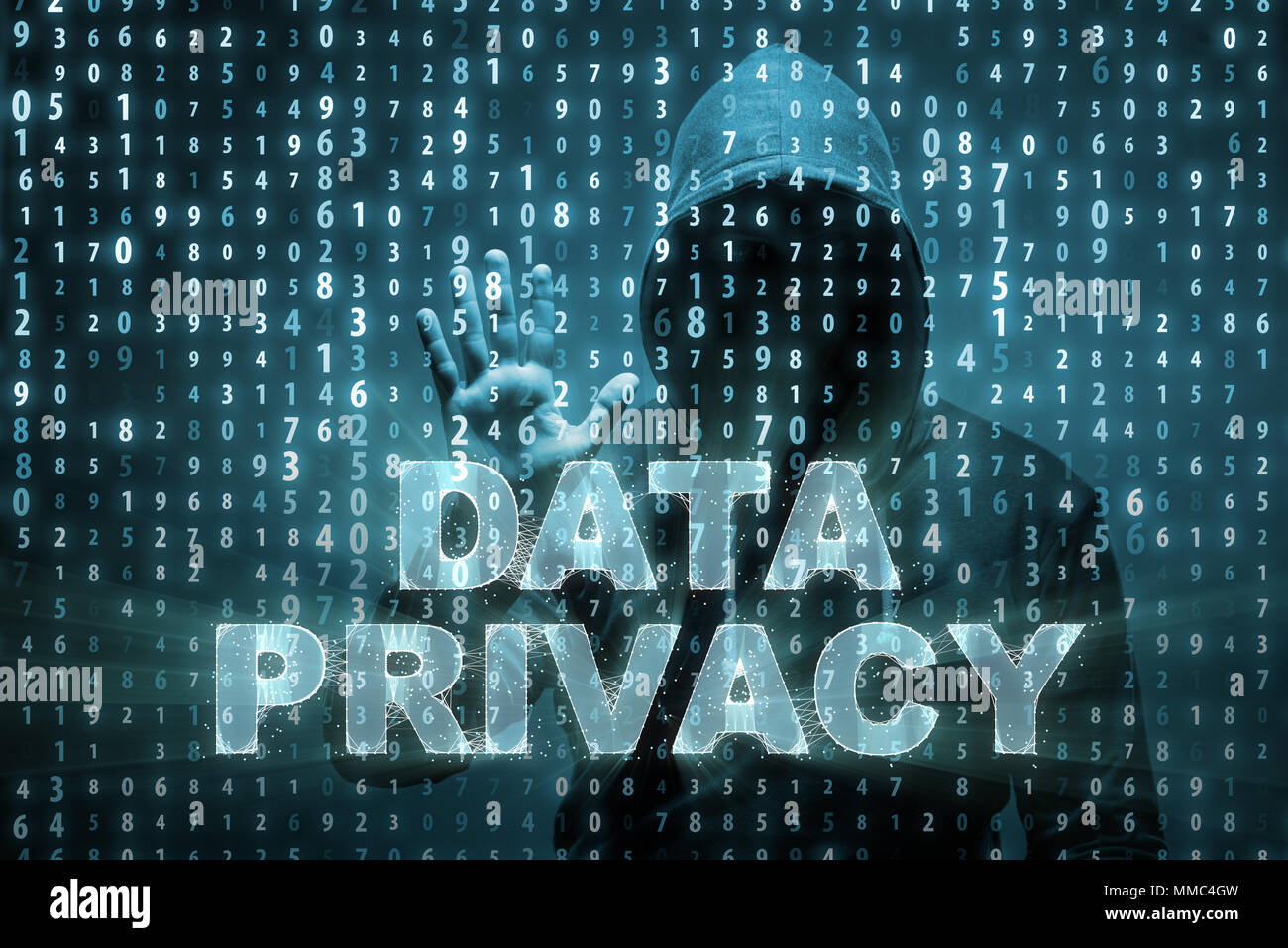 Data privacy concept with hacker stealing personal information Stock ...
