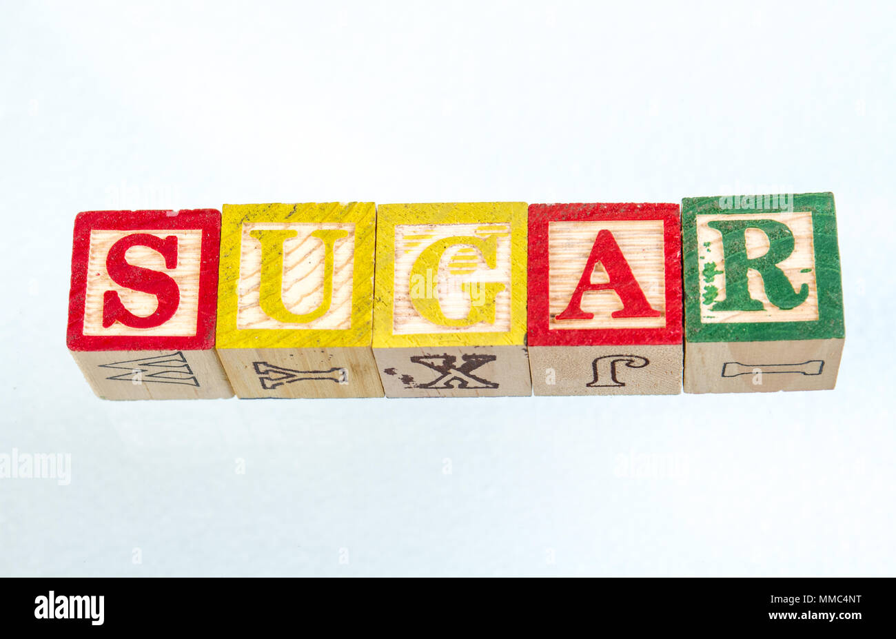 The phrase sugar visually displayed on a white background using ...