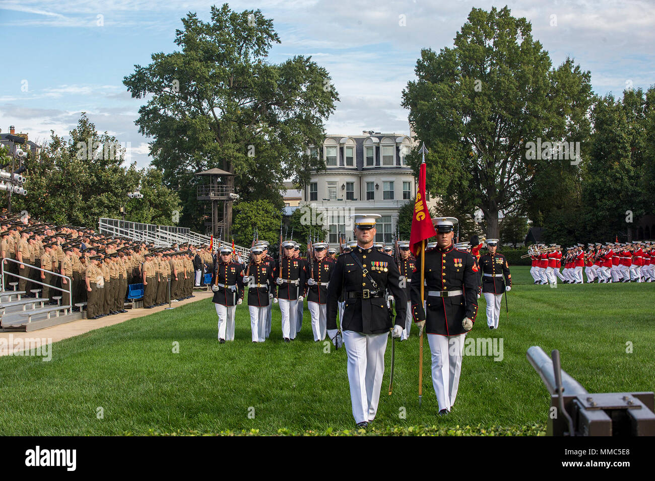 Marines with Bravo Company, Marine Barracks Washington D.C., march ...