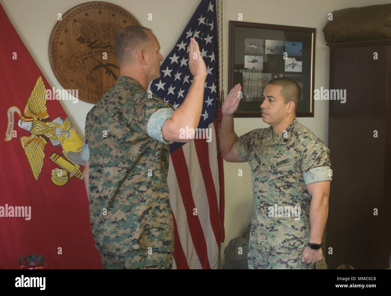 Staff Sgt. Anthony Amezcua, right, serving as the administration chief ...