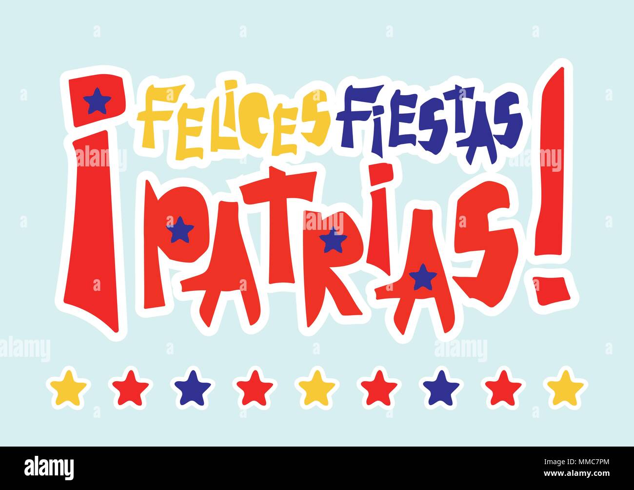Flat fiestas patrias design for banner, apparel print independence ...
