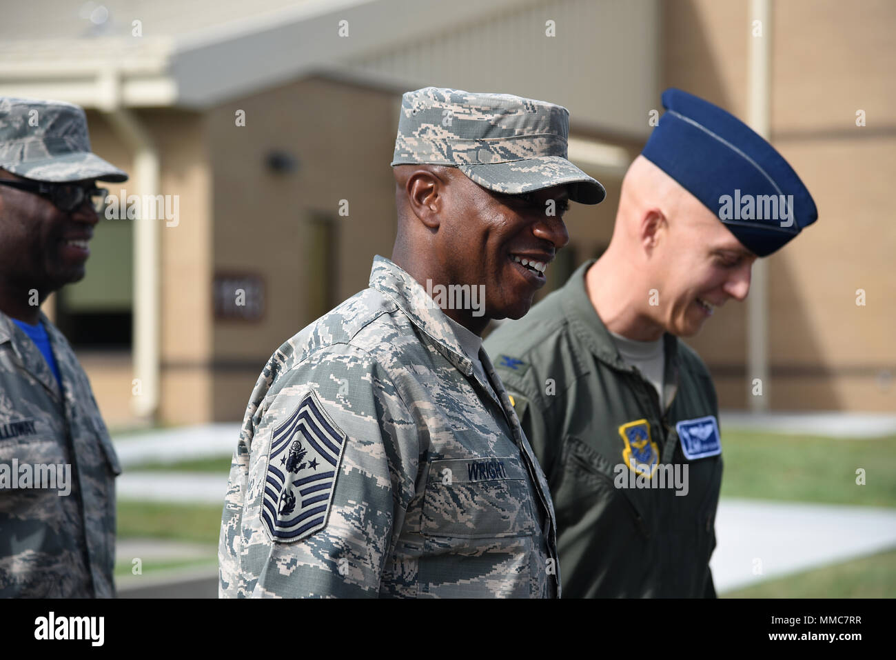 Chief Master Sgt. of the Air Force Kaleth O. Wright and Col. Josh Olson ...