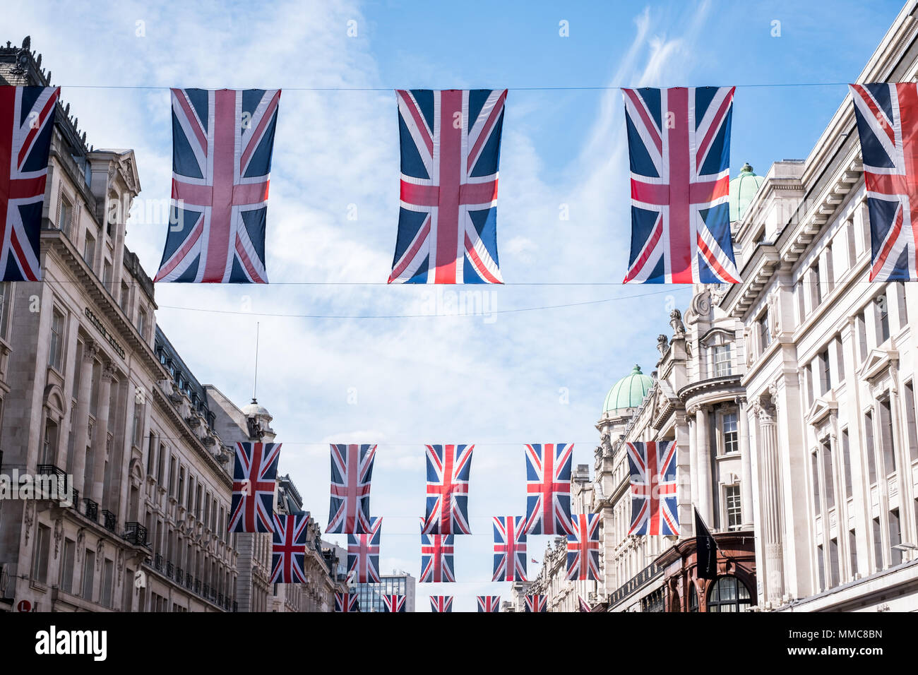 Buildings on Regent Street photographed from street level, with row of ...