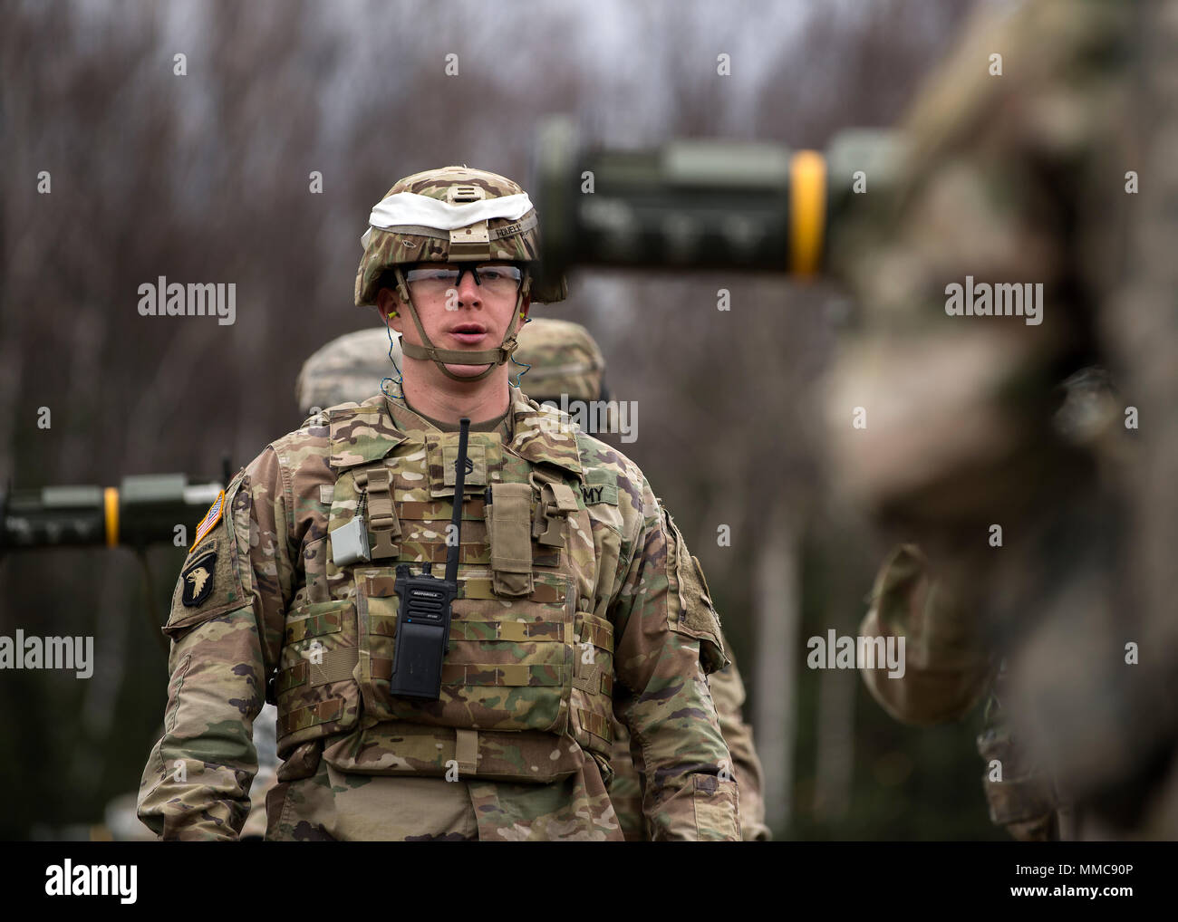 Army Staff Sgt. Matthew Duell, assigned to the 109th Transportation ...