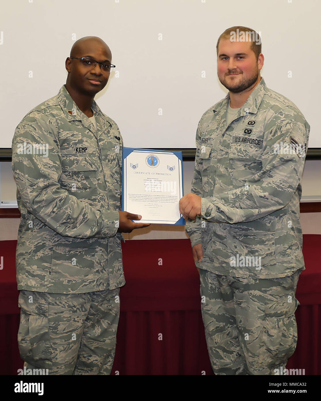 Staff Sgt. Jarrod Becker was promoted to staff sergeant by Maj. Charles ...