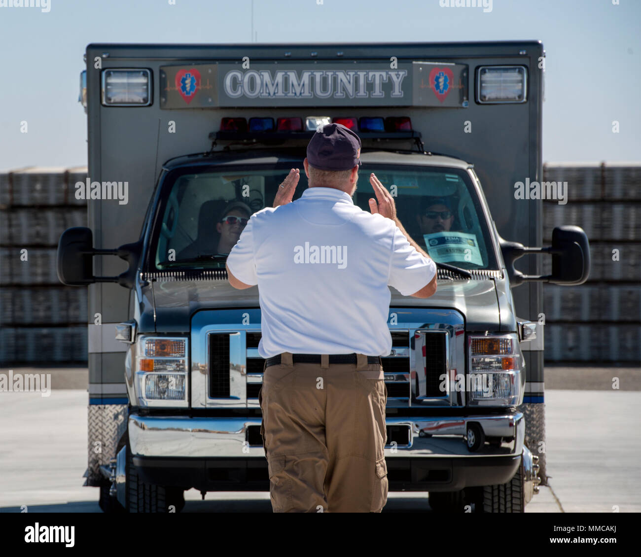 Federal Emergency Management Agency assets arrive Oct. 12, 2017, at ...