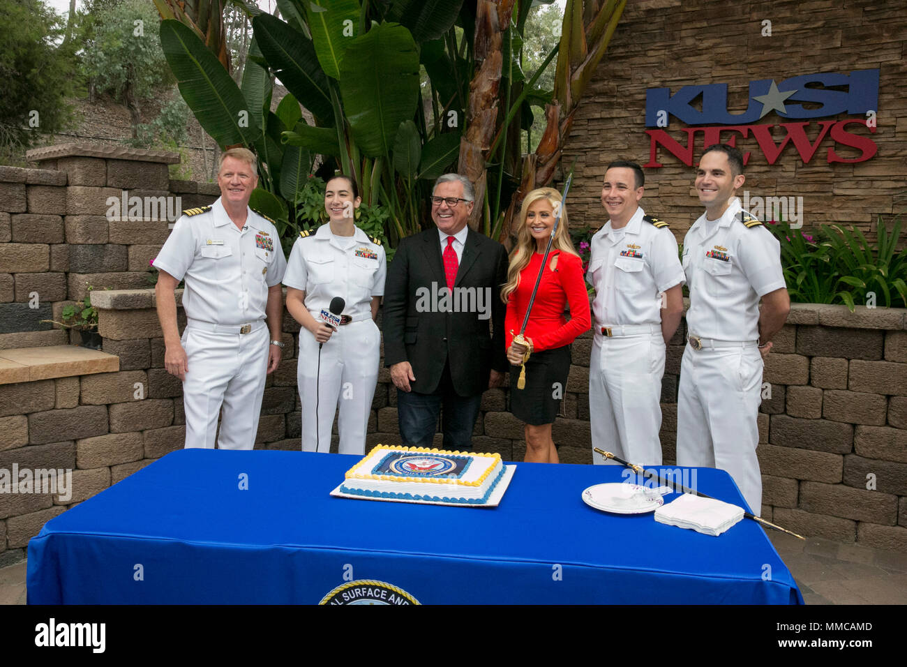 San Diego, Calif. (Oct. 13, 2017) Capt. Christopher Barnes, (left ...
