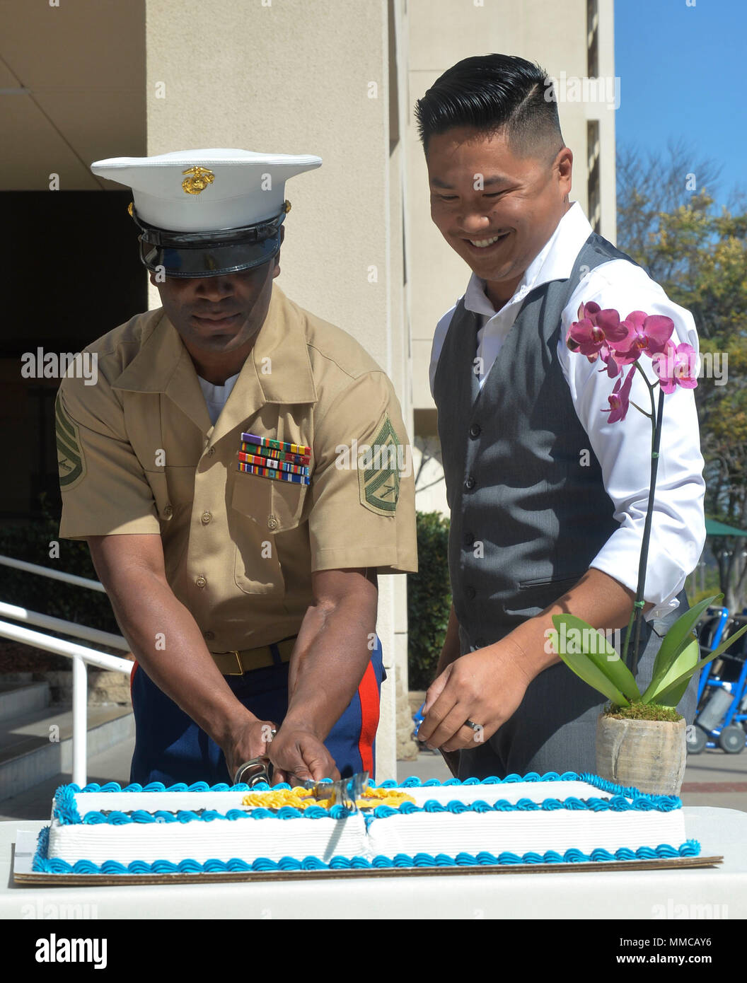 171013-N-NH199-059 (SAN DIEGO) – Staff Sgt. Michael Price and retired ...