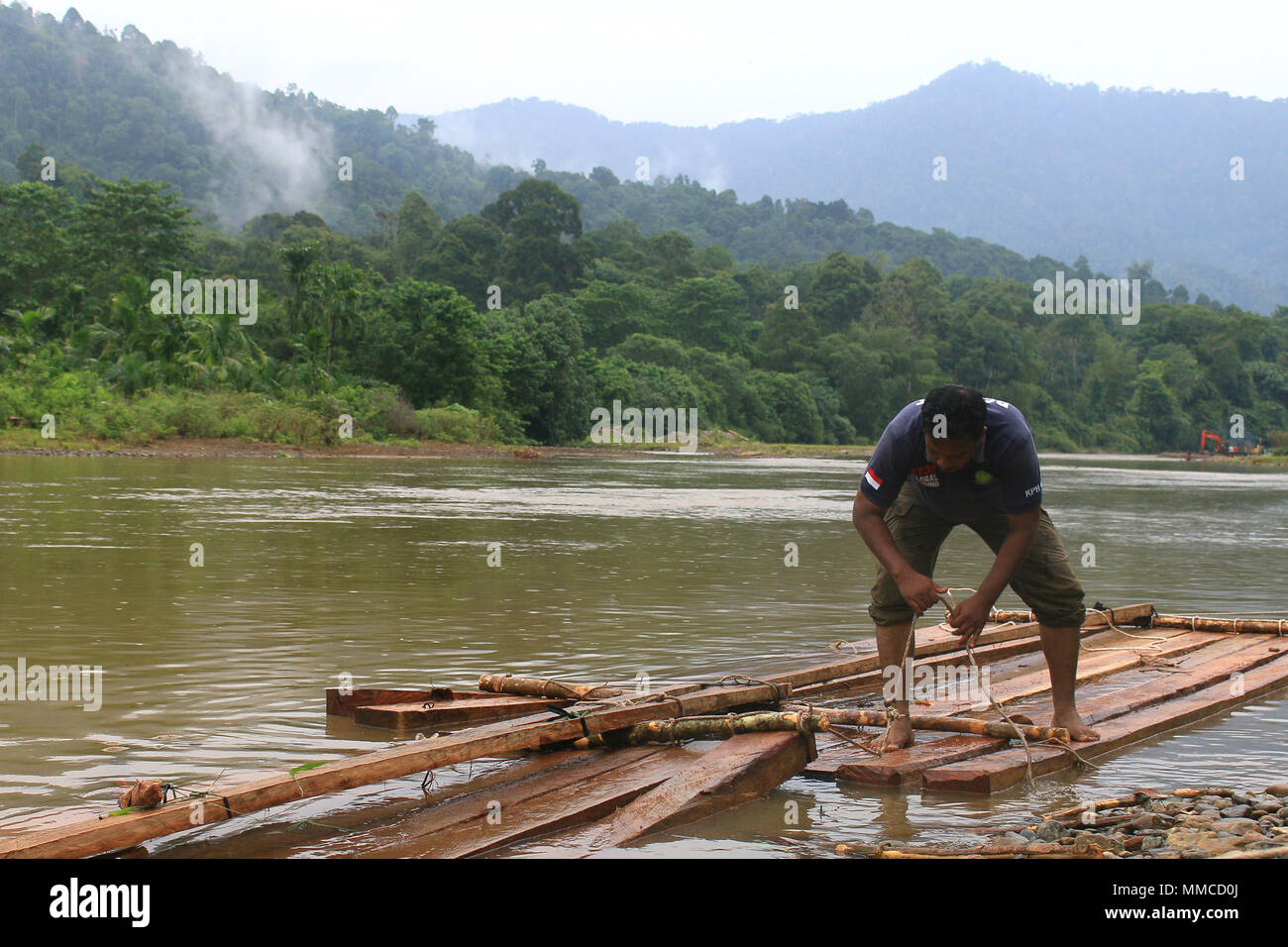 The Forest Management Unit (KPH) secures illegal timber in the river ...