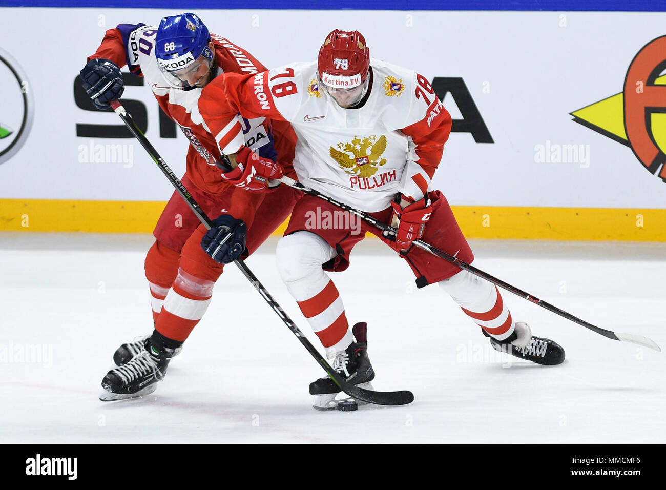 Kodan, Denmark. 10th May, 2018. R-L MAXIM MAMIN (RUS) and MICHAL ...