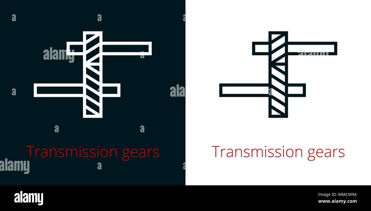 Transmission gears on shaft side view vector icon isolated Stock Vector ...