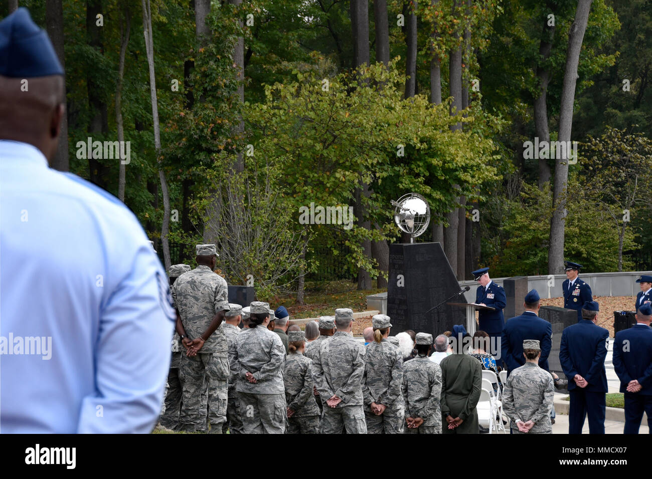 U.S. Air Force Chaplain Jeffrey Kidd, 145th Airlift Wing, speaks at the ...