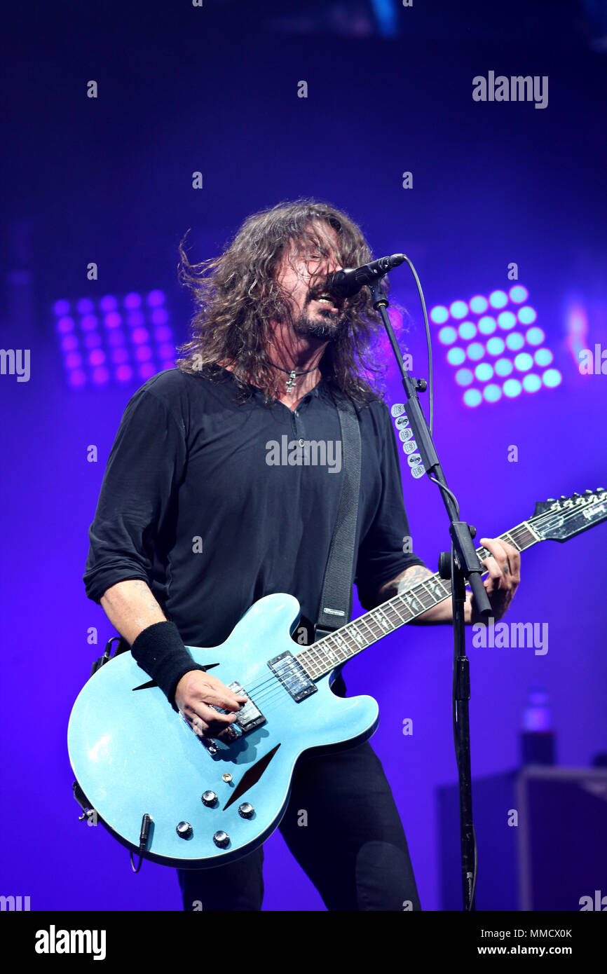 The Foo Fighters led by Dave Grohl perform on the Pyramid Stage at the ...