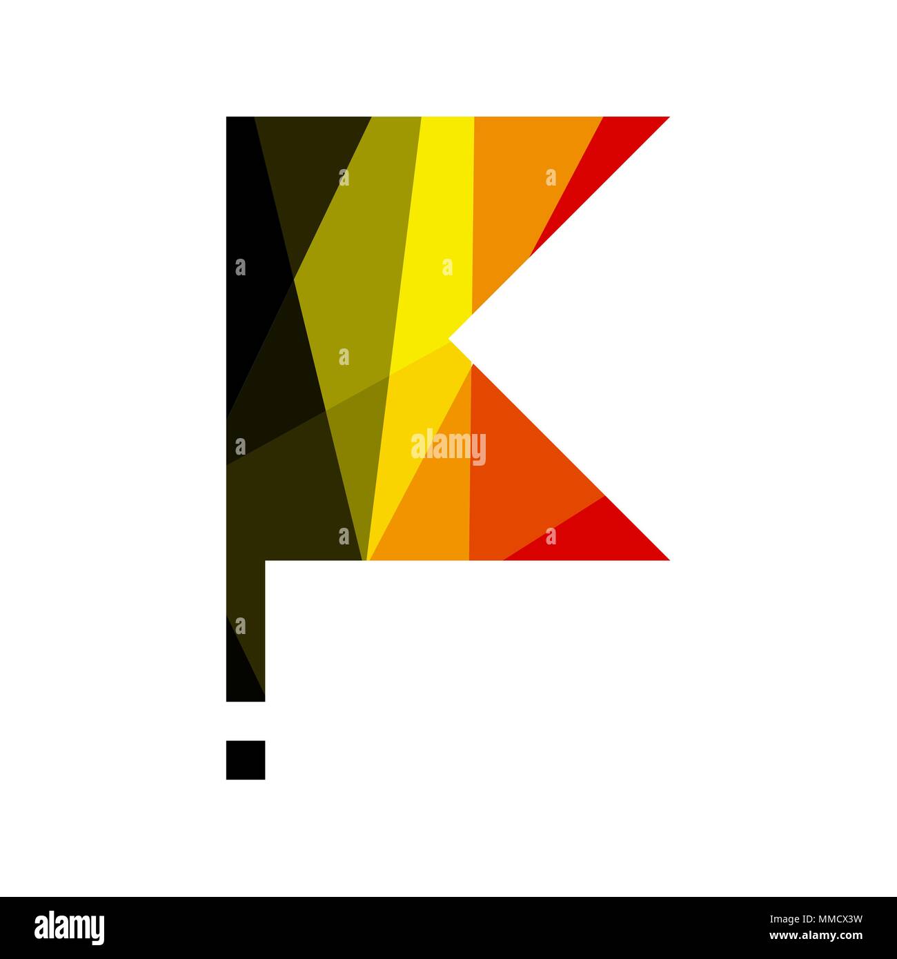 Low poly triangular Belgium flag polygonal color effect. Vector ...