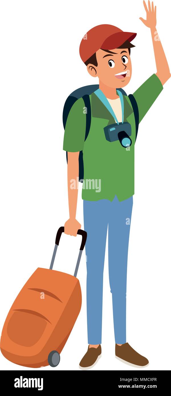Traveling Man Clipart Cartoon