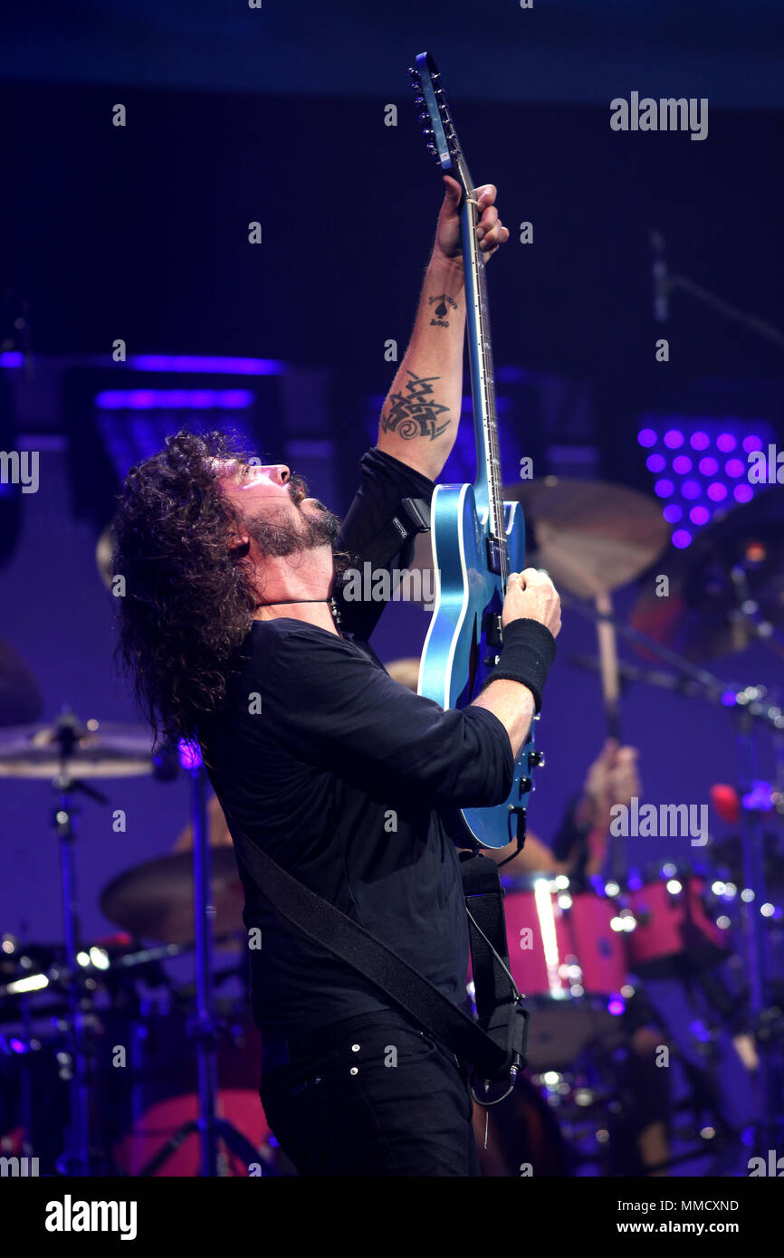 The Foo Fighters led by Dave Grohl perform on the Pyramid Stage at the ...