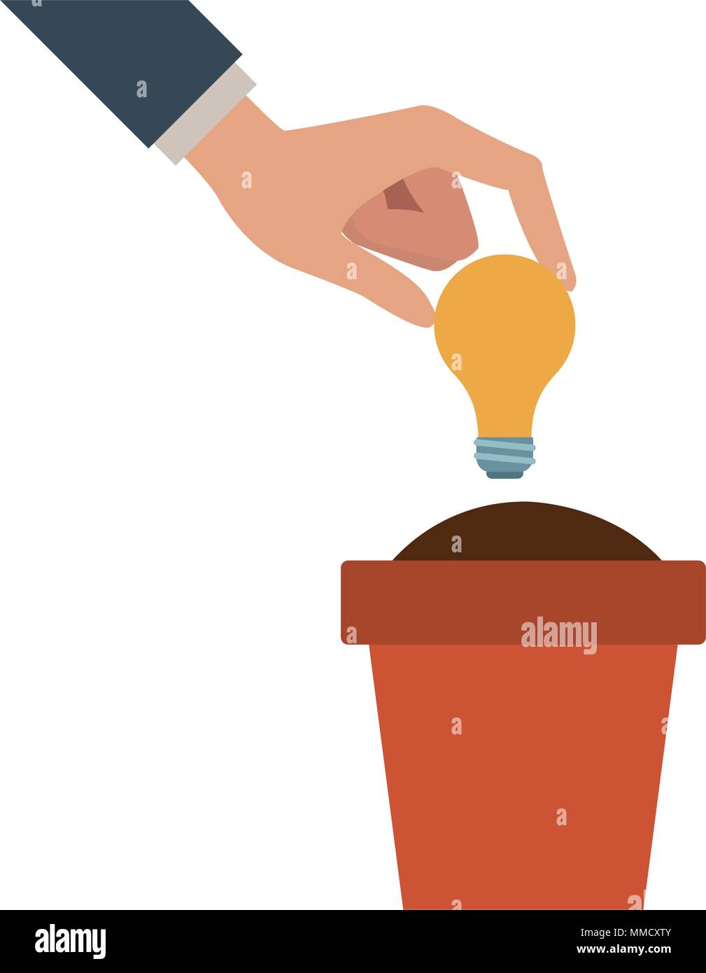 Hand planting ideas in pot Stock Vector Image & Art - Alamy