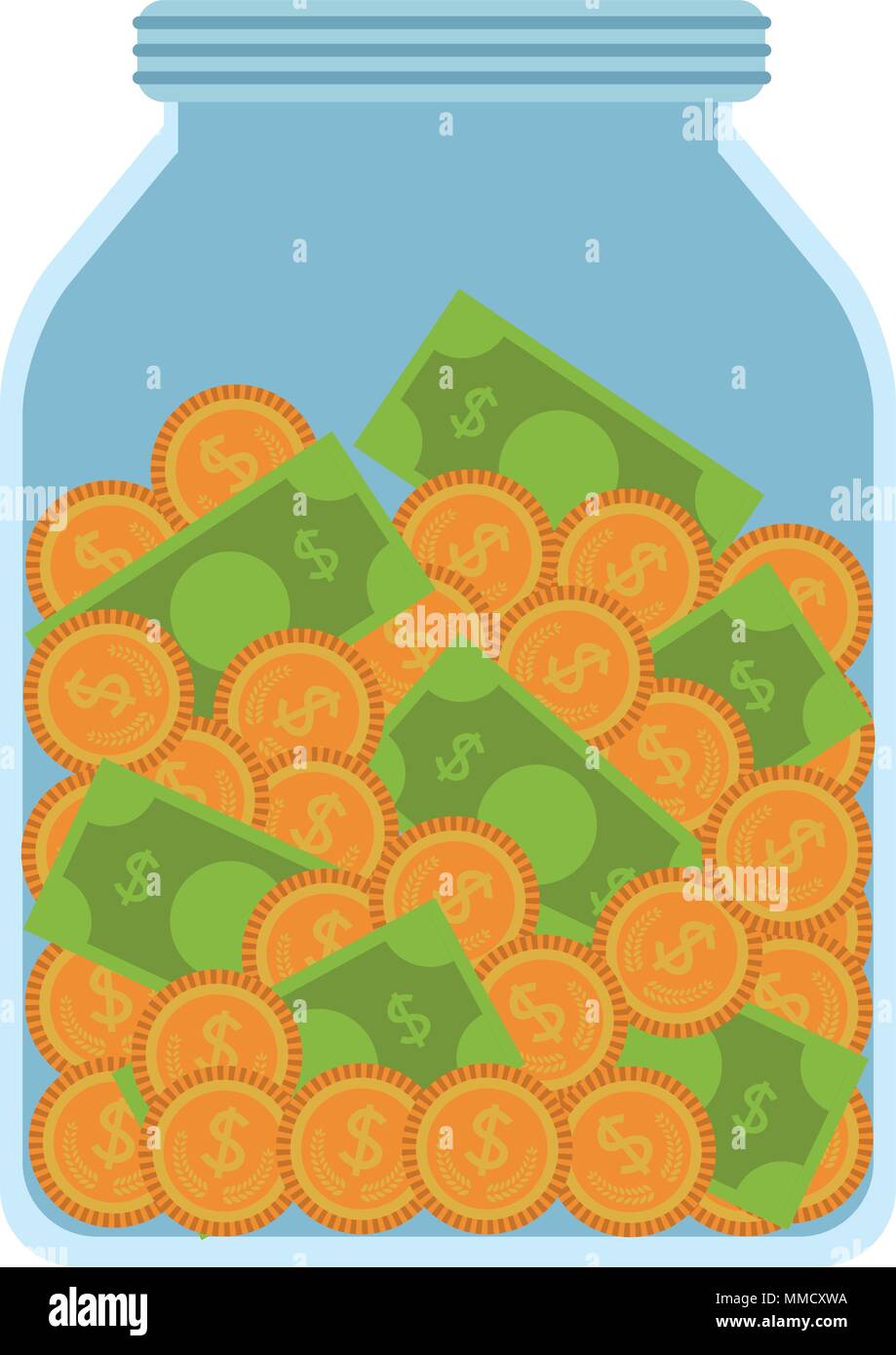 Saving in glass bottle Stock Vector Image & Art - Alamy