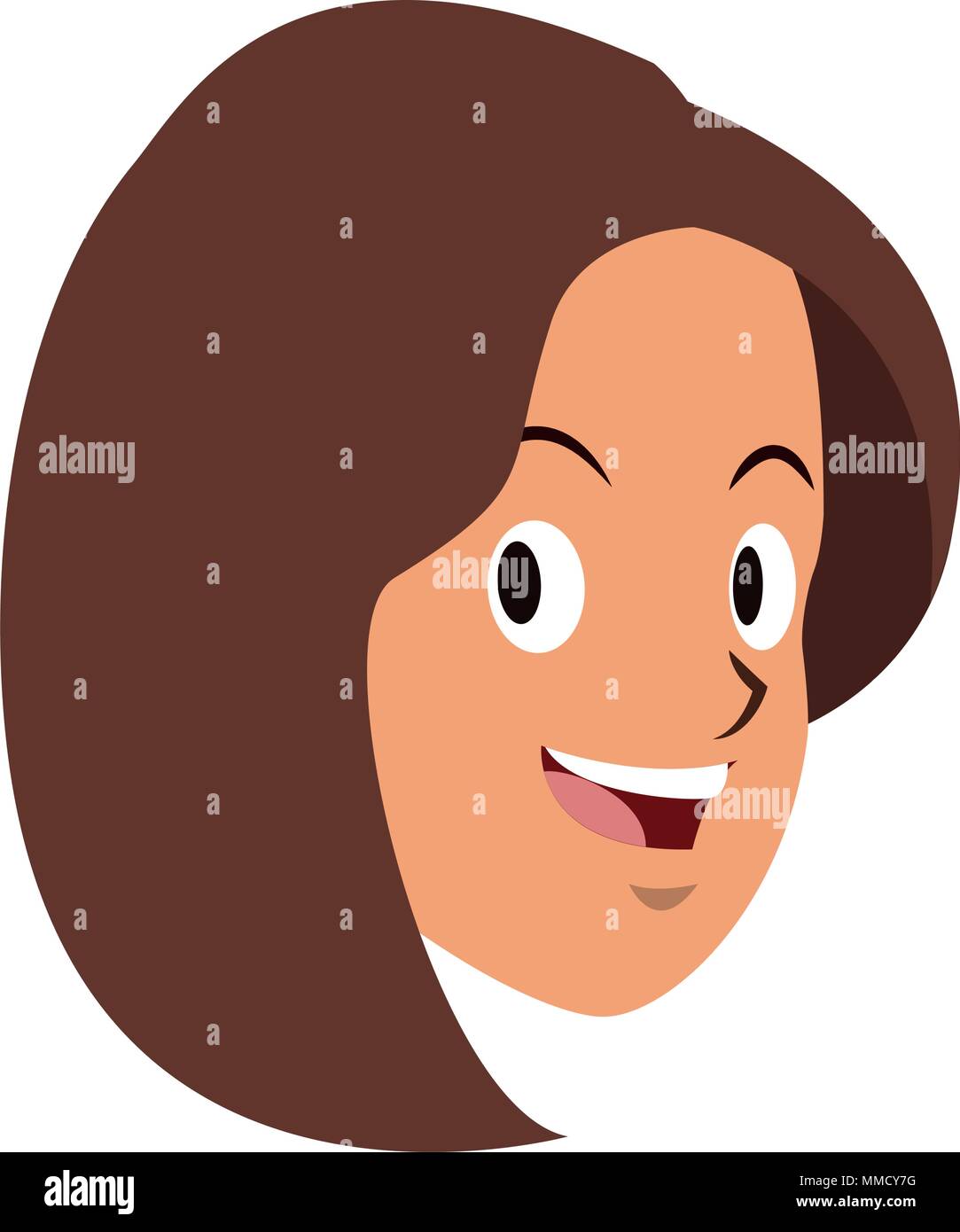 Happy young woman face Stock Vector Image & Art - Alamy