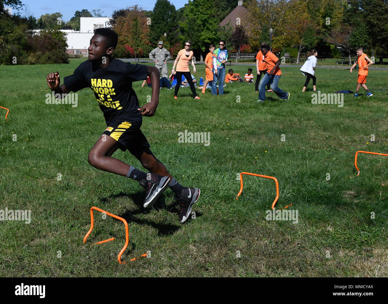 Imariam Pittman, a Hanscom Middle School eighth-grader, runs an ...