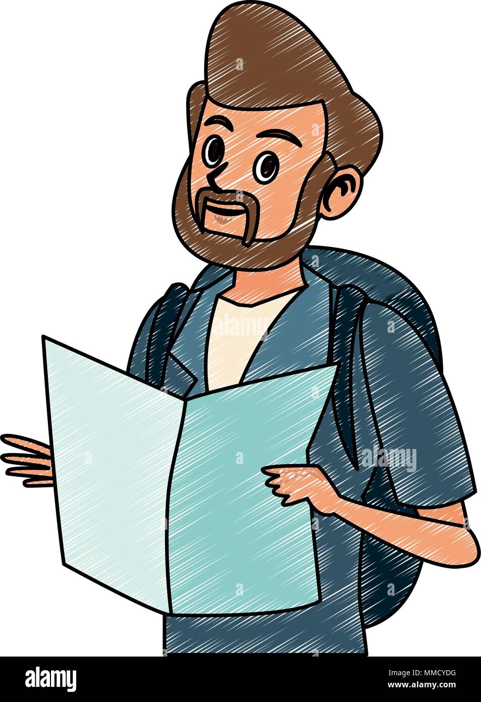 Male tourist cartoon scribble Stock Vector Image & Art - Alamy