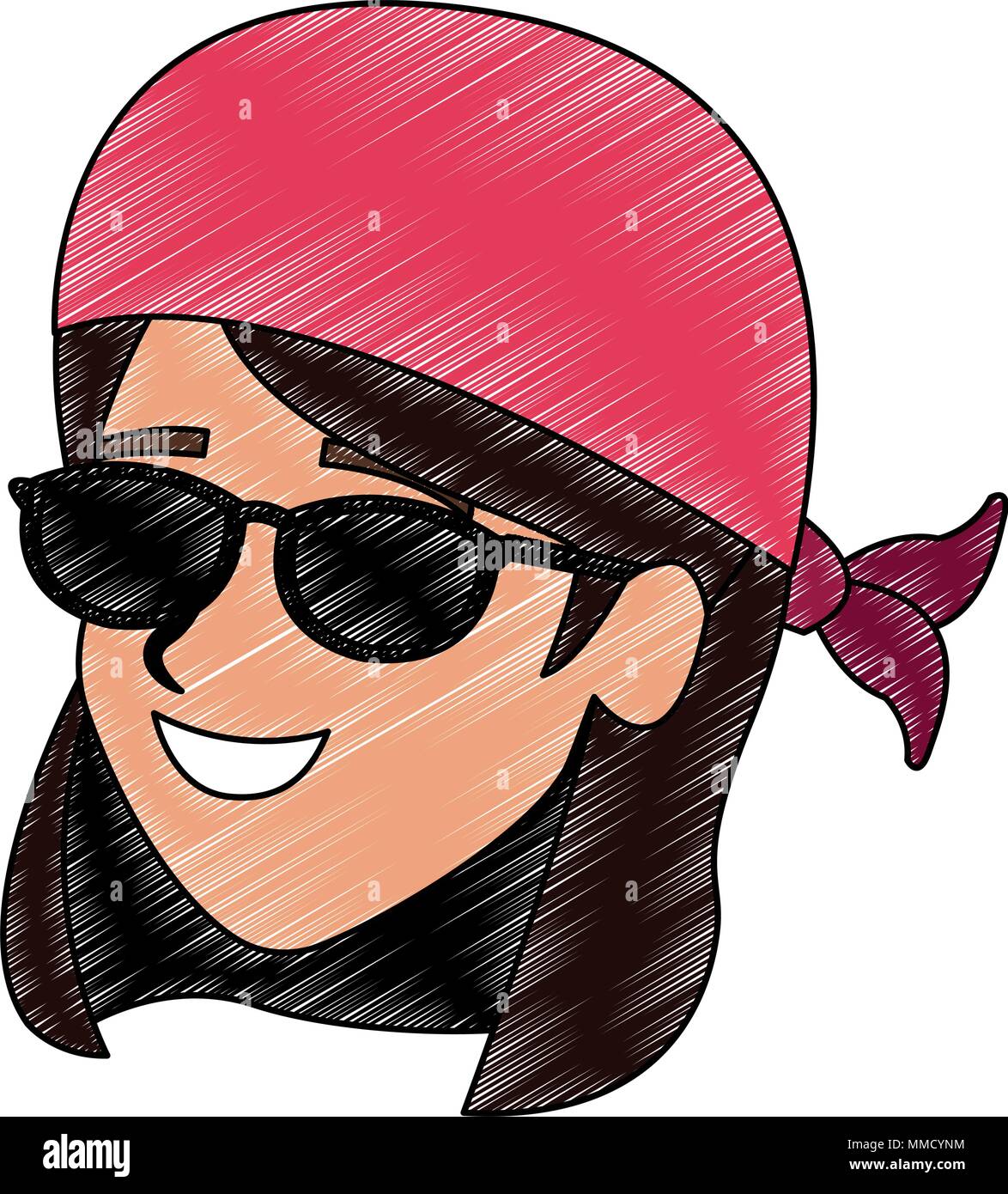 Happy young woman face scribble Stock Vector Image & Art - Alamy