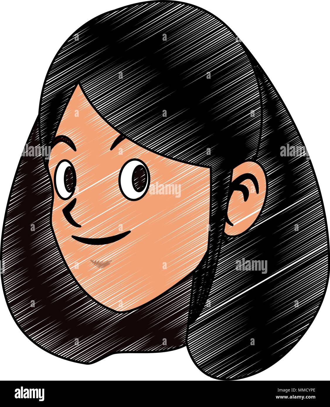Happy young woman face scribble Stock Vector Image & Art - Alamy