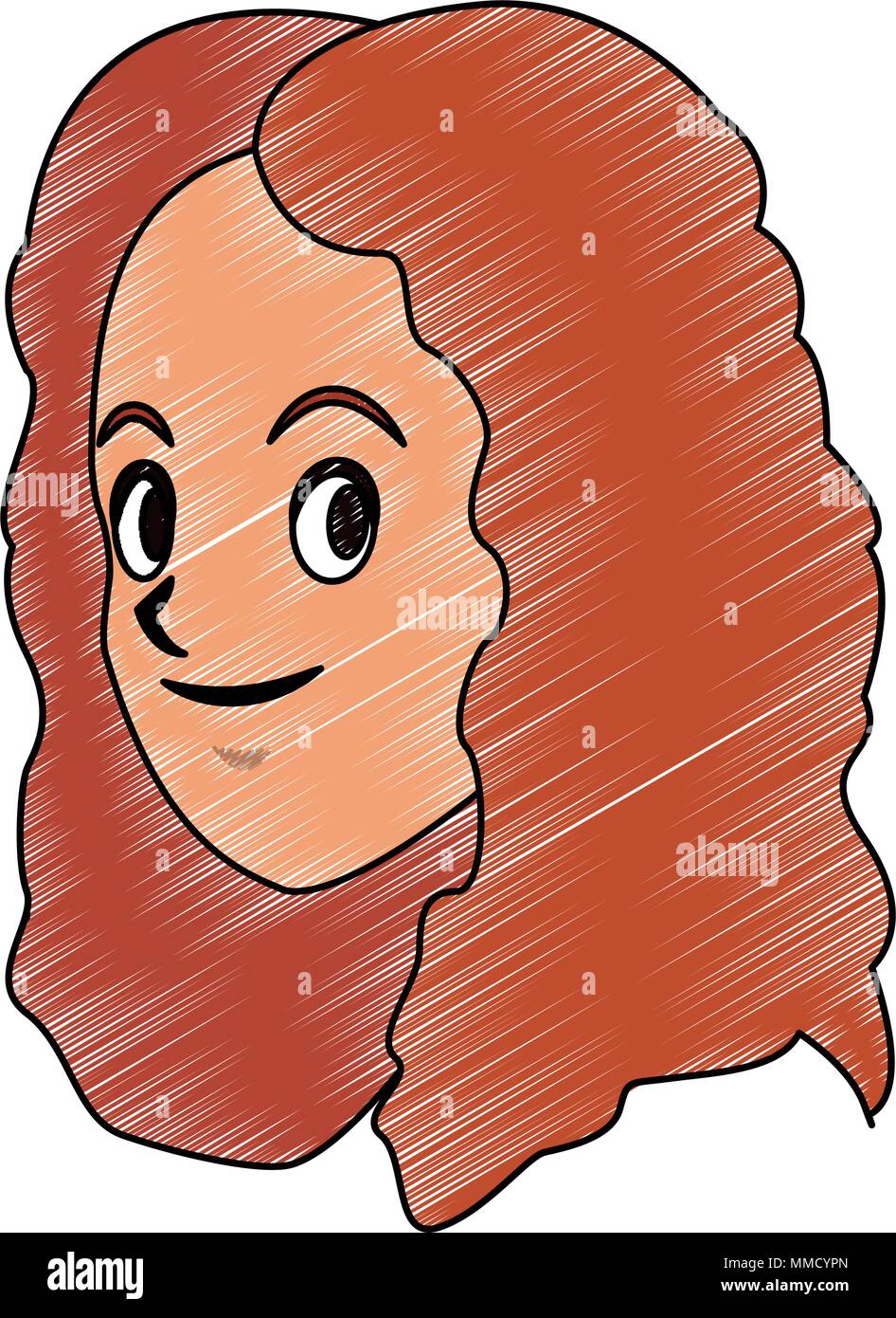 Happy young woman face scribble Stock Vector Image & Art - Alamy