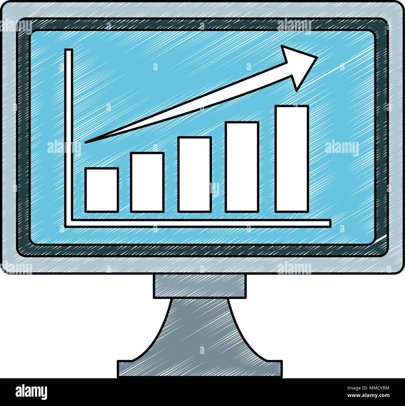 Business statistics on computer screen scribble Stock Vector Image ...