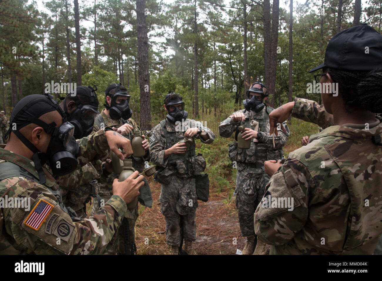 U.S. Army Soldiers conducts chemical reaction training during the ...