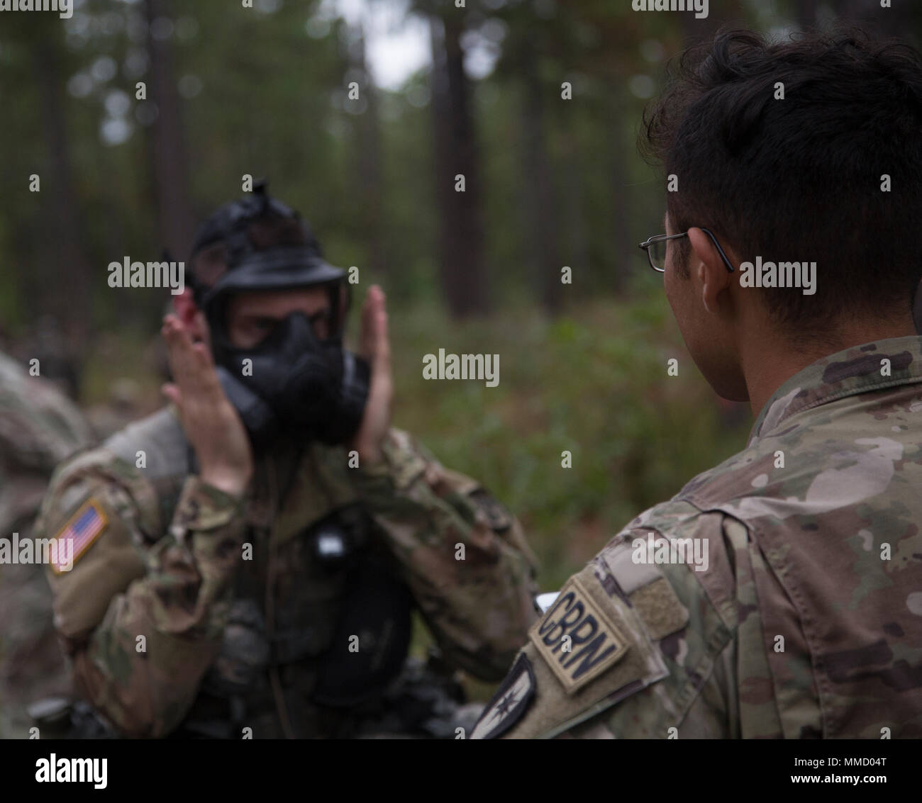 U.S. Army Soldier conducts chemical reaction training during the Expert ...