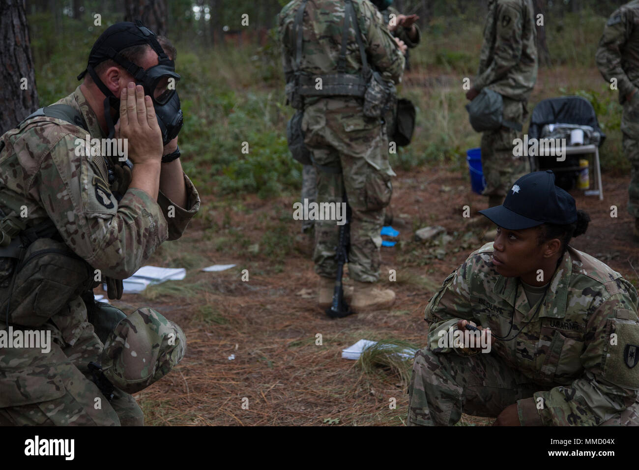 U.S. Army Soldier conducts chemical reaction training during the Expert ...