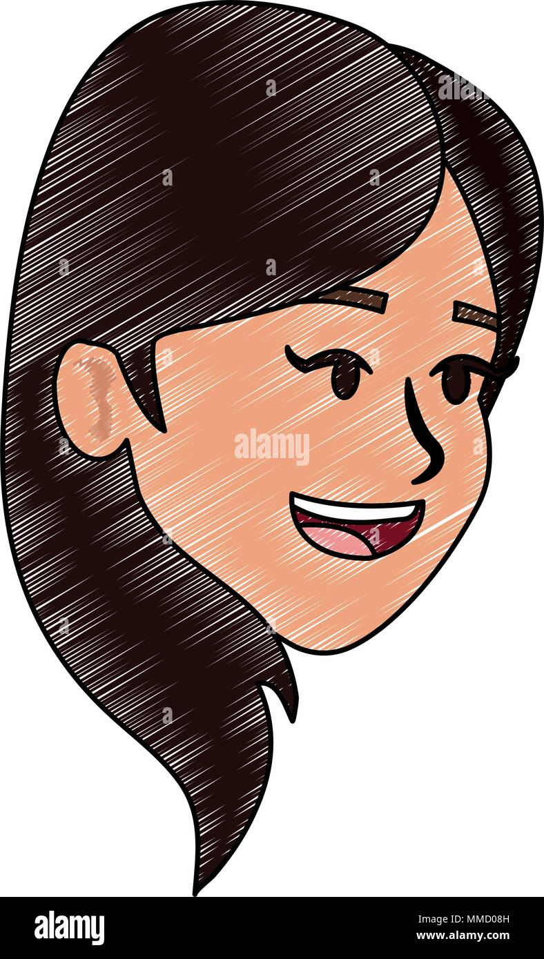 Happy young woman face scribble Stock Vector Image & Art - Alamy