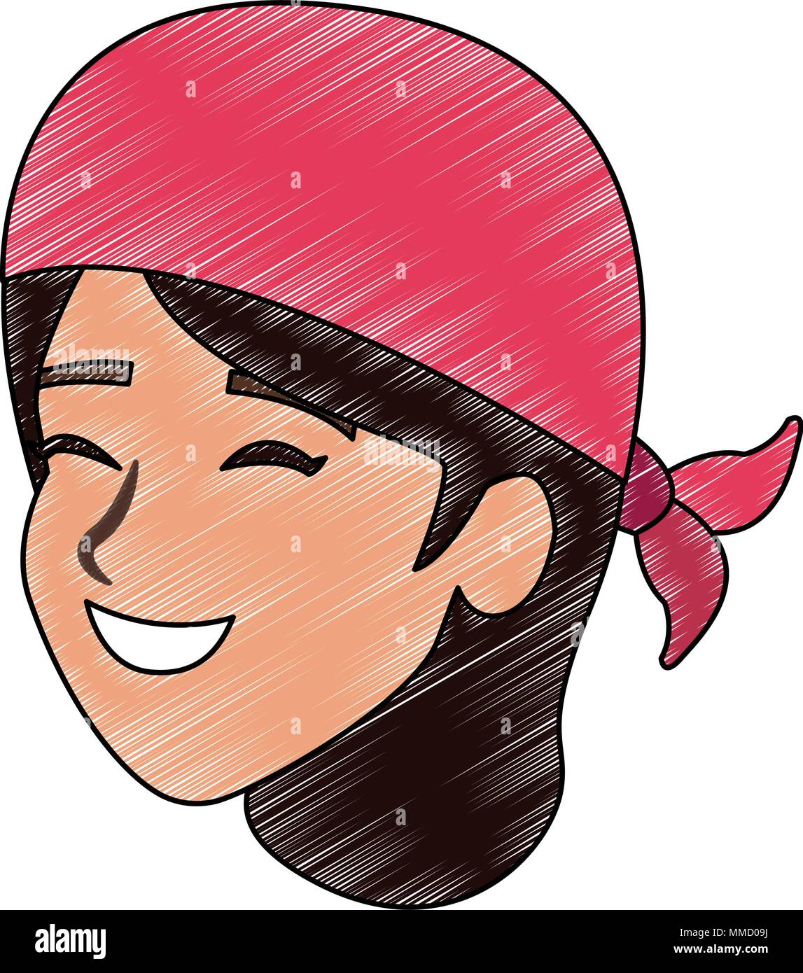 Happy young woman face scribble Stock Vector Image & Art - Alamy