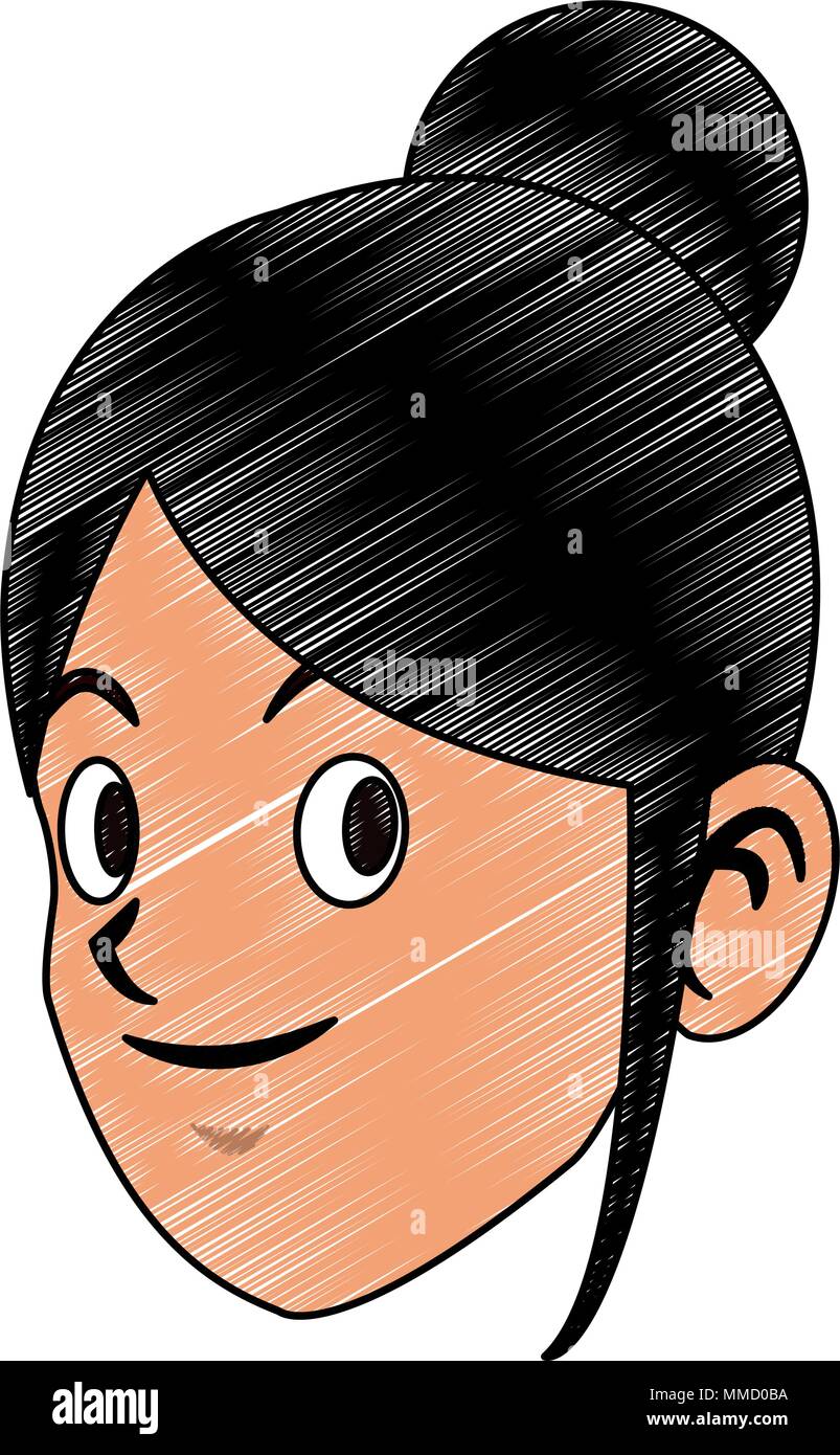 Happy young woman face scribble Stock Vector Image & Art - Alamy