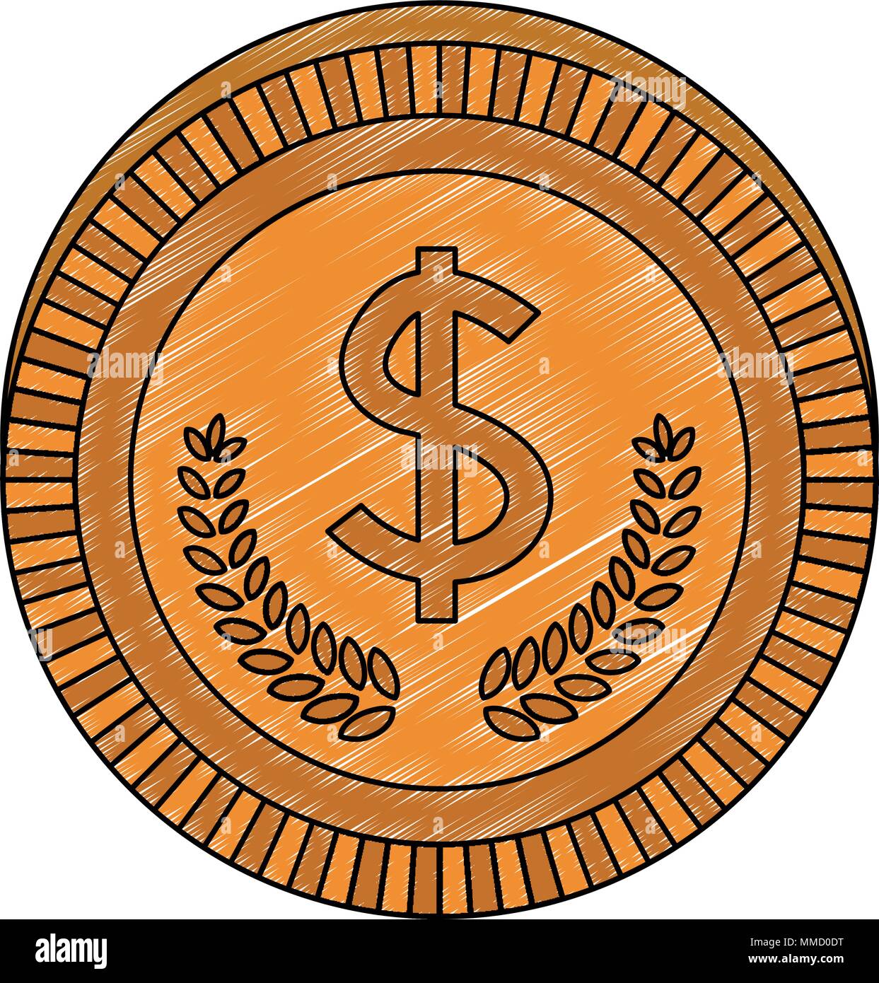 Coin money symbol scribble Stock Vector Image & Art - Alamy