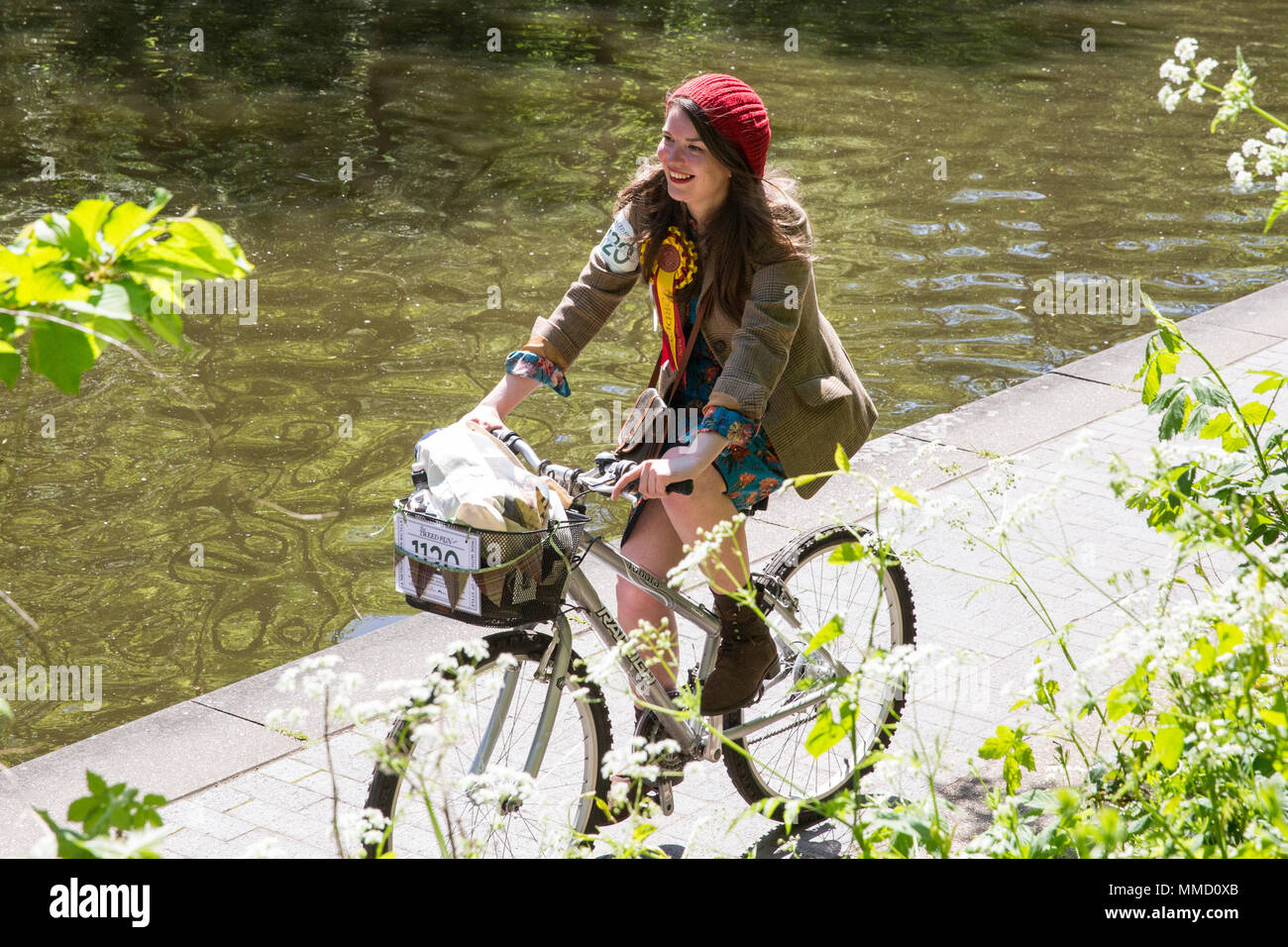 London, UK. 5th May, 2018. Over 500 cyclists wearing tweed jackets ...