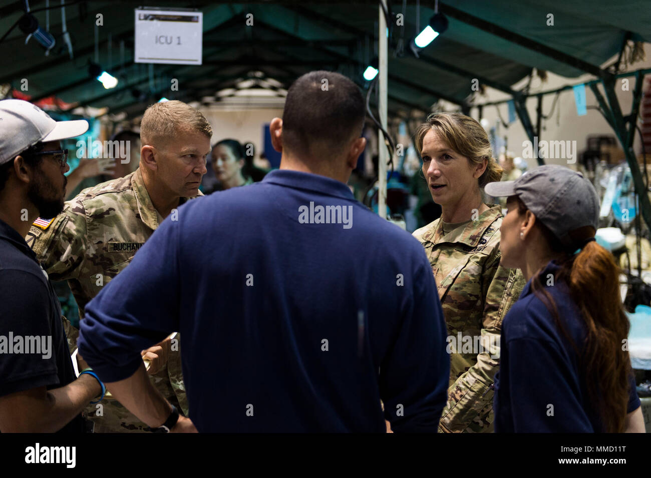 Lt. Gen. Jeff Buchanan, U.S. Army North Commander, receives a tour by ...