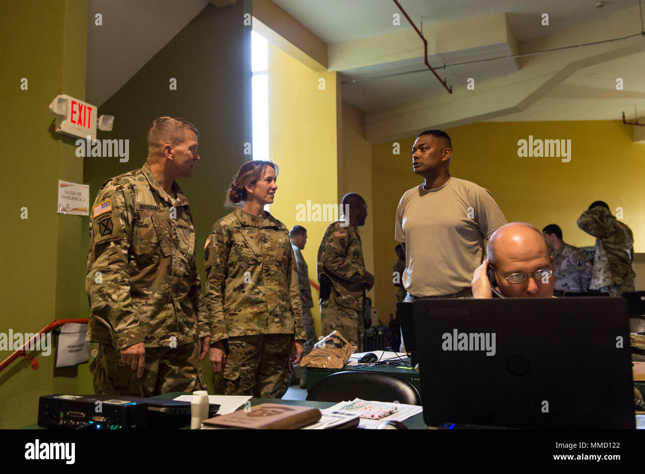 Lt. Gen. Jeff Buchanan, U.S. Army North Commander, receives a tour by ...
