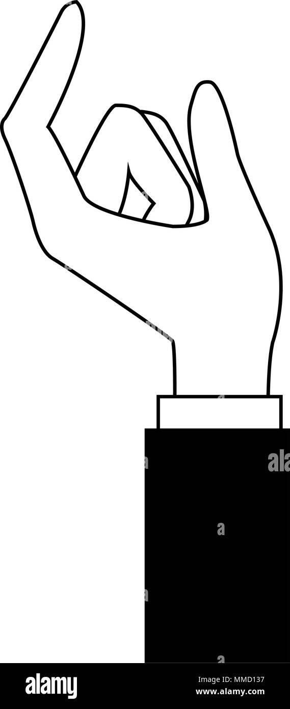 Hand pictogram black empty Black and White Stock Photos & Images - Alamy