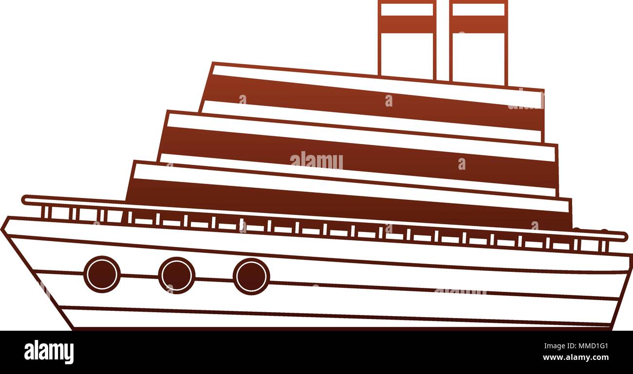 Cruiser ship cartoon in orange lines Stock Vector Image & Art - Alamy